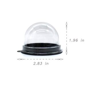 Clear Plastic Mini Cupcake Container,50 PC Mooncake Boxes Muffin Pod Dome Muffin Single Cupcake Holders Individual Cupcake Containers Plastic Disposable (Black, 50pc)