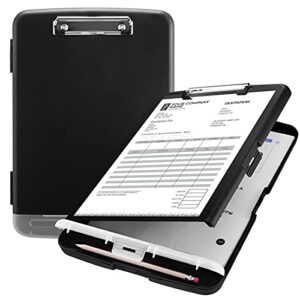 sooez clipboard with storage, high capacity nursing clipboards with pen holder, heavy duty plastic storage clipboard with low profile clip, clipboard folder side-opening, smooth writing for office