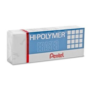 pentel super hi-polymer eraser, large, nonabrasive, white (penzeh10)