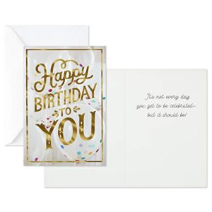 Hallmark Birthday Cards Assortment, Balloons, Cake, Flowers (12 Cards with Envelopes)