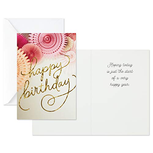 Hallmark Birthday Cards Assortment, Balloons, Cake, Flowers (12 Cards with Envelopes)