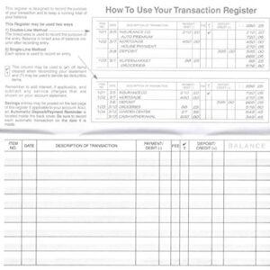 12 Check registers for Personal Checkbook - Checkbook Ledger Transaction Registers Log for Personal or Business Bank Checking Account, Saving Account, Deposit, Credit Card, and Large Booklet