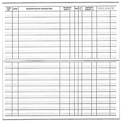 12 Check registers for Personal Checkbook - Checkbook Ledger Transaction Registers Log for Personal or Business Bank Checking Account, Saving Account, Deposit, Credit Card, and Large Booklet