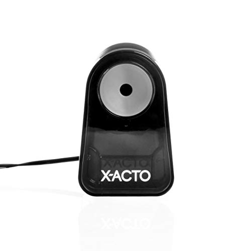 X-ACTO® Pencil Sharpener, Mighty Mite® Electric Pencil Sharpener with Pencil Saver®, SafeStart® Motor, Small Pencil Sharpener for Teacher and Homeschool Supplies, Black, 1 Count