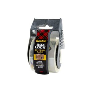 Scotch Box Lock Packaging Tape, 6 Rolls with Dispenser, 1.88 in x 800 in, Extreme Grip Packing, Shipping and Mailing Tape, Sticks Instantly to Any Box