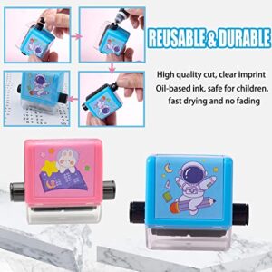 2Pcs Roller Digital Teaching Stamp, Addition and Subtraction Seal Arithmetic Artifact, Math Roller Stamp with Ink for School Teaching Supplies (2 Packs)