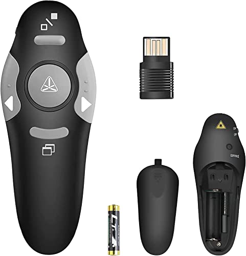 SSPONT Presentation Clicker for Powerpoint, Wireless Presentation Remote, Laser Pointer for Presenter, Slide Show Clicker, PPT/Keynote/Google Slides/Classroom, Mac/Windows/Linux/Laptop/MacBook (JH08)