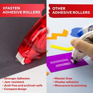 XFasten Adhesive Roller for Scrapbooking, 8mm x 30ft 4-Pack Double Sided Glue Tape Roller, Scrapbook Supplies for Adults, Photo Tape for Scrapbooking