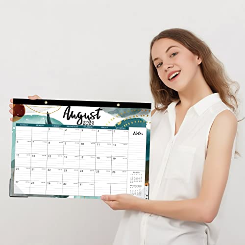 2023-2024 Desk Calendar - 18 Months Large Desk Calendar from Jan 2023 - Jun 2024, 17" x 12", Desk Calendar 2023-2024 with 2 Corner Protectors, Ruled Blocks with Julian Dates, Perfect Desk Calendar