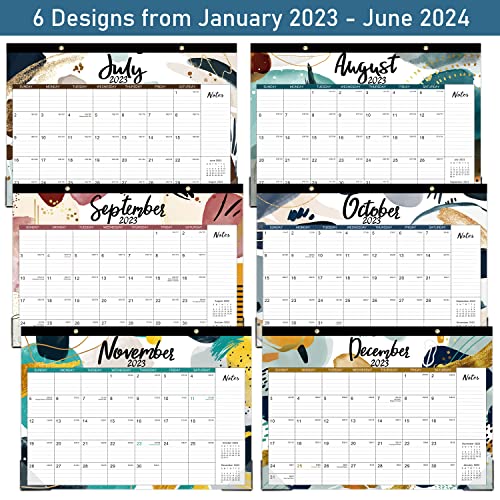 2023-2024 Desk Calendar - 18 Months Large Desk Calendar from Jan 2023 - Jun 2024, 17" x 12", Desk Calendar 2023-2024 with 2 Corner Protectors, Ruled Blocks with Julian Dates, Perfect Desk Calendar