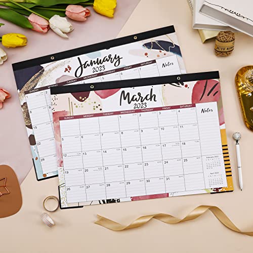 2023-2024 Desk Calendar - 18 Months Large Desk Calendar from Jan 2023 - Jun 2024, 17" x 12", Desk Calendar 2023-2024 with 2 Corner Protectors, Ruled Blocks with Julian Dates, Perfect Desk Calendar