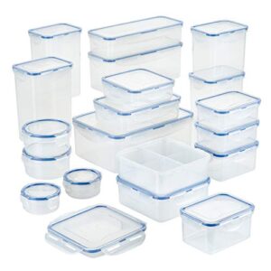 locknlock easy essential storage set/food containers airtight bins/bpa-free/dishwasher safe, 38 piece, clear