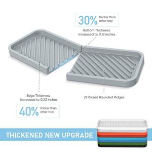 EG-SIPRO Kitchen Sink Organizer Tray,Sponge Holder for Kitchen Sink Bathroom Counter Tray Sponge Caddy Silicone Soap Holder for Soap dispenser, Bottle, Dishwashing Accessories(2-pack)