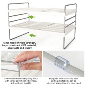 1Easylife Expandable Foil Organizer, 3-Tier Stackable Cabinet Shelf Organizers Adjustable Kitchen Wrap Box Organiser Rack Storage for Countertop Pantry(9.84 to 15.74" L)