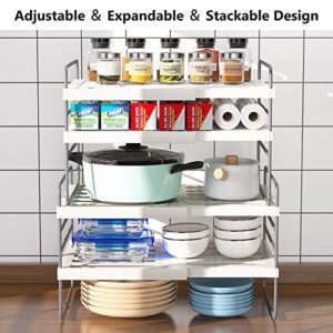 1Easylife Expandable Foil Organizer, 3-Tier Stackable Cabinet Shelf Organizers Adjustable Kitchen Wrap Box Organiser Rack Storage for Countertop Pantry(9.84 to 15.74" L)