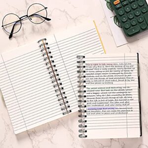 EOOUT 4 Pack Spiral Notebook, Notebook for Work, Hardcover Notebooks, College Ruled, 5.5"x8.5", 100 Sheets/200 Pages, 3 Subject with Removable Dividers, for School Supplies, Gifts