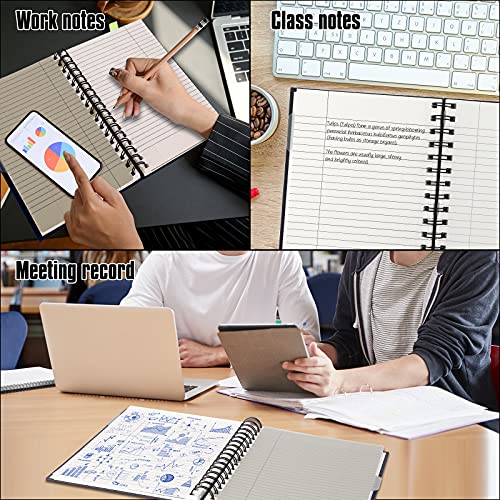 EOOUT 4 Pack Spiral Notebook, Notebook for Work, Hardcover Notebooks, College Ruled, 5.5"x8.5", 100 Sheets/200 Pages, 3 Subject with Removable Dividers, for School Supplies, Gifts