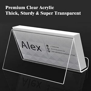 MaxGear Business Card Holder for Desk Acrylic Business Card Display Holders Clear Business Cards Holder Stand 3 Pack Desktop Plastic Name Card Organizer, Capacity: 50 Cards