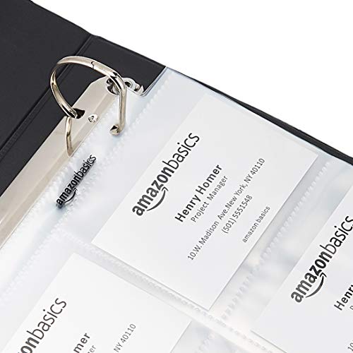 Amazon Basics 9 Sleeve Card Protectors Binder Sheet - 100-Pack