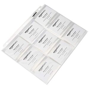 Amazon Basics 9 Sleeve Card Protectors Binder Sheet - 100-Pack