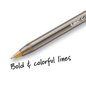 BIC Cristal Xtra Bold Fashion Ballpoint Pen, Bold Point (1.6mm), Assorted Colors, 24-Count (MSBAPP241-A-AST)