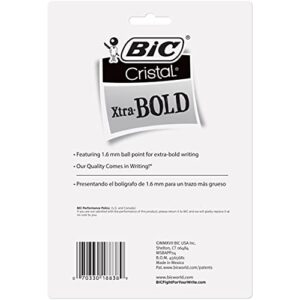 BIC Cristal Xtra Bold Fashion Ballpoint Pen, Bold Point (1.6mm), Assorted Colors, 24-Count (MSBAPP241-A-AST)