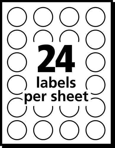 Avery Print/Write Self-Adhesive Removable Labels, 0.75 Inch Diameter, Yellow, 1,008 per Pack (5462)