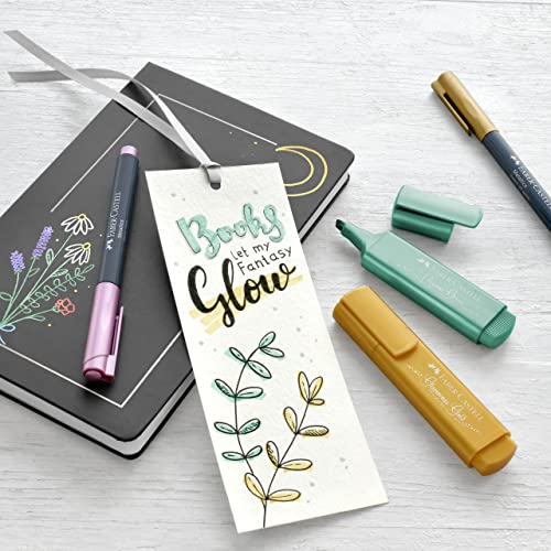 Faber-Castell Metallic Highlighter Set - Assortment of 4 Sheer Metallic Highlighter Pens - Journaling Supplies