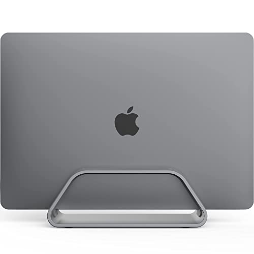 HumanCentric Vertical Laptop Stand for MacBook, Compatible with MacBook Pro Stand, MacBook Air Stand, Laptop Holder for Apple Laptop Desk Stand, Aluminum Laptop Vertical Stand, Space Gray Mac Stand