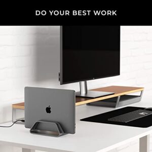 HumanCentric Vertical Laptop Stand for MacBook, Compatible with MacBook Pro Stand, MacBook Air Stand, Laptop Holder for Apple Laptop Desk Stand, Aluminum Laptop Vertical Stand, Space Gray Mac Stand