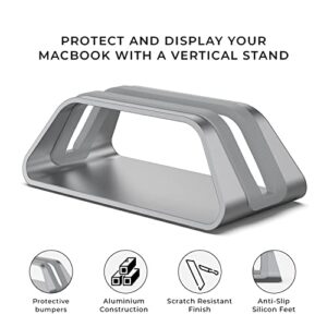 HumanCentric Vertical Laptop Stand for MacBook, Compatible with MacBook Pro Stand, MacBook Air Stand, Laptop Holder for Apple Laptop Desk Stand, Aluminum Laptop Vertical Stand, Space Gray Mac Stand