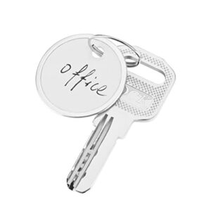 100 Pieces Metal Rimmed Key Tags Round Paper Tags with Split Rings (31mm)