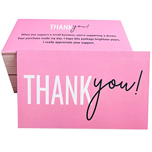 RXBC2011 Thank You for your support Cards Handwritten Lettering Design Thank you small business card Pakc of 100