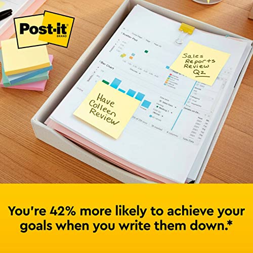 Post-it Notes 3x3 in, 12 Pads, America's 1 Favorite Sticky Notes, Canary Yellow, Clean Removal, Recyclable (654)