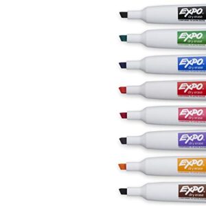 EXPO Magnetic Dry Erase Markers with Eraser, Chisel Tip, Assorted, 8 Count