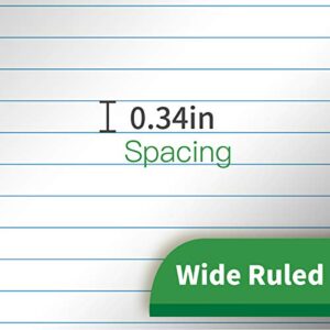 KAISA Legal Pads Writing Pads Recycled Paper, 8.5"x11.75" Wide Ruled, 50 sheets 8-1/2"x 11-3/4" Perforated Writed Pad, White Pack of 12pads, KSU-5293