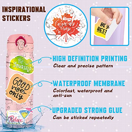 Inspirational Stickers,150Pcs Motivational Stickers for Water Bottles Positive Quote Stickers for Journaling Scrapbook Aesthtic Waterproof Vinyl Laptop Stickers for Teens Adults Kids Teachers