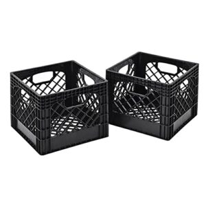 juggernaut storage 11″ x 13″ x 13″ black milk crate (pack of 2)