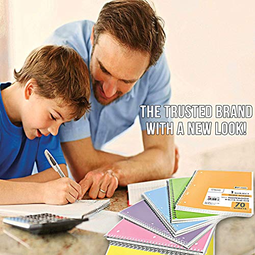 Mead Wide Ruled Spiral Notebooks, Bulk Pack of 12 Colors - 1-Subject Spiral Notebooks Wide Ruled - 70 Pages - Cute Single Subject Notebook Wide Ruled for Adult & Kids - School & Office Use.