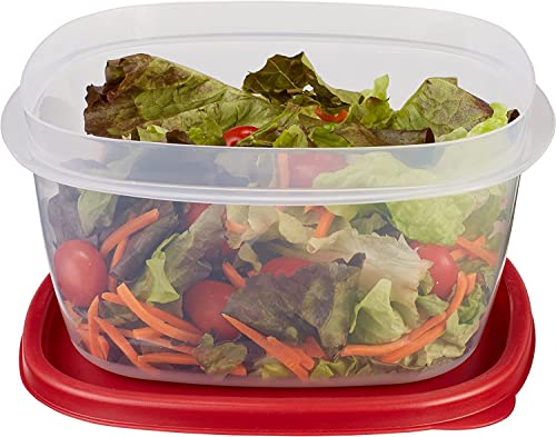 Rubbermaid Easy Find Lids Food Storage Container, 14 Cup, Red 2 Pack