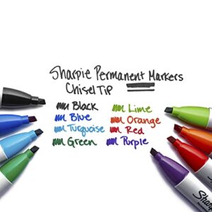 Sharpie 38201 Permanent Markers, Chisel Tip, Black, 12 Count