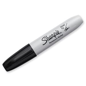 Sharpie 38201 Permanent Markers, Chisel Tip, Black, 12 Count