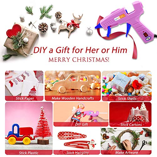 Liumai Glue Gun, Hot Glue Gun Kit with 30 Glue Sticks, Mini Hot Melt Glue Gun for Crafts, Mini Craft Glue Guns with Carry Case for School DIY Arts, and Home Repair for Kids Pink-Blue