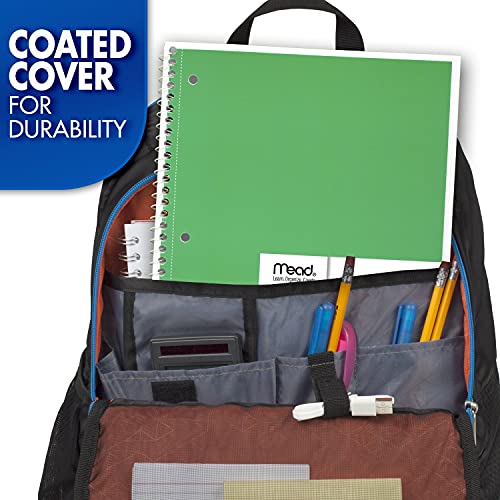 Mead Spiral Notebooks, 6 Pack, 1-Subject, College Ruled Paper, 10-1/2" x 7-1/2", 70 Sheets per Notebook, Assorted Colors (73065)