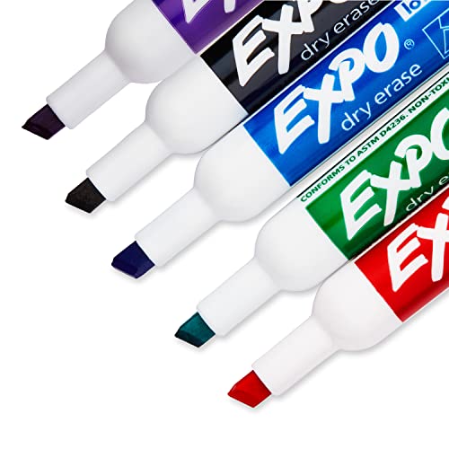 EXPO Low Odor Dry Erase Marker | Chisel Tip Markers | Whiteboard Markers, Assorted, 36 Count