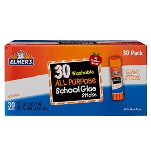 elmer’s all purpose school glue sticks, washable, 22 grams, 30 count