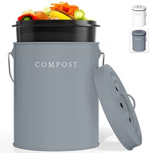 compost bin kitchen counter, countertop compost bin with lid, kitchen compost bin indoor compost bin, compost container compost bucket for kitchen, compost pail food waste bin kitchen composting bin