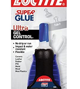 Loctite Super Glue Ultra Gel Control, Clear Superglue for Plastic, Wood, Metal, Crafts, & Repair, Cyanoacrylate Adhesive Instant Glue, Quick Dry - 0.14 fl oz Bottle, Pack of 1