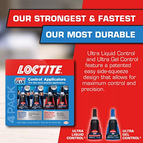 Loctite Super Glue Ultra Gel Control, Clear Superglue for Plastic, Wood, Metal, Crafts, & Repair, Cyanoacrylate Adhesive Instant Glue, Quick Dry - 0.14 fl oz Bottle, Pack of 1