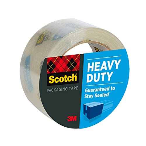 Scotch Heavy Duty Shipping Packaging Tape, 1.88" x 54.6 yd, 3" Core, Clear, Great for Packing, Shipping & Moving, 1 Roll (3850)